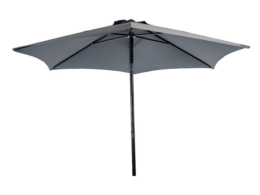 Parasol Rond Inclinable Coloris Gris Foncé Système Push Up 2,4m
