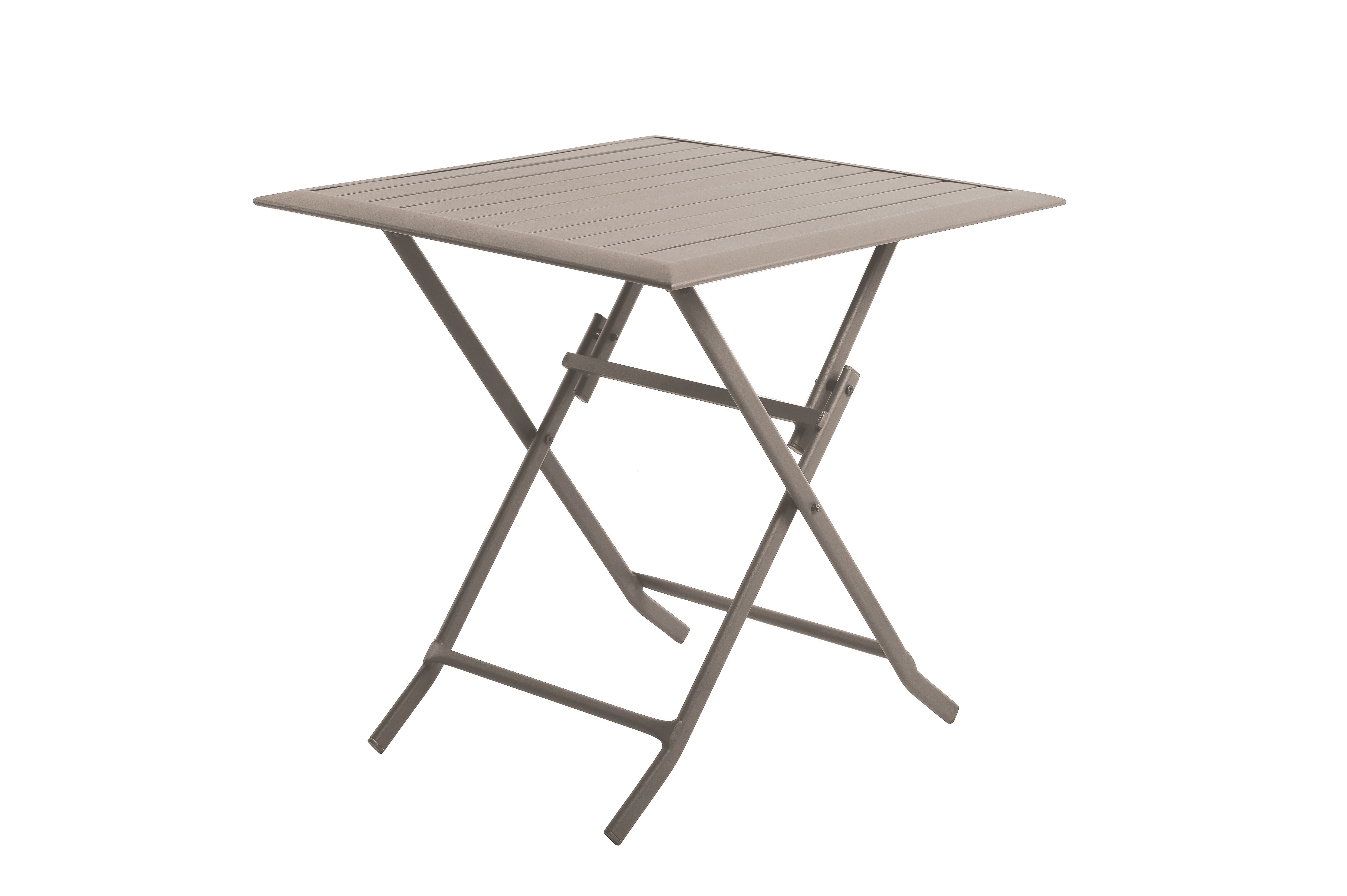 Table Pliante En Aluminium Carrée Coloris Taupe