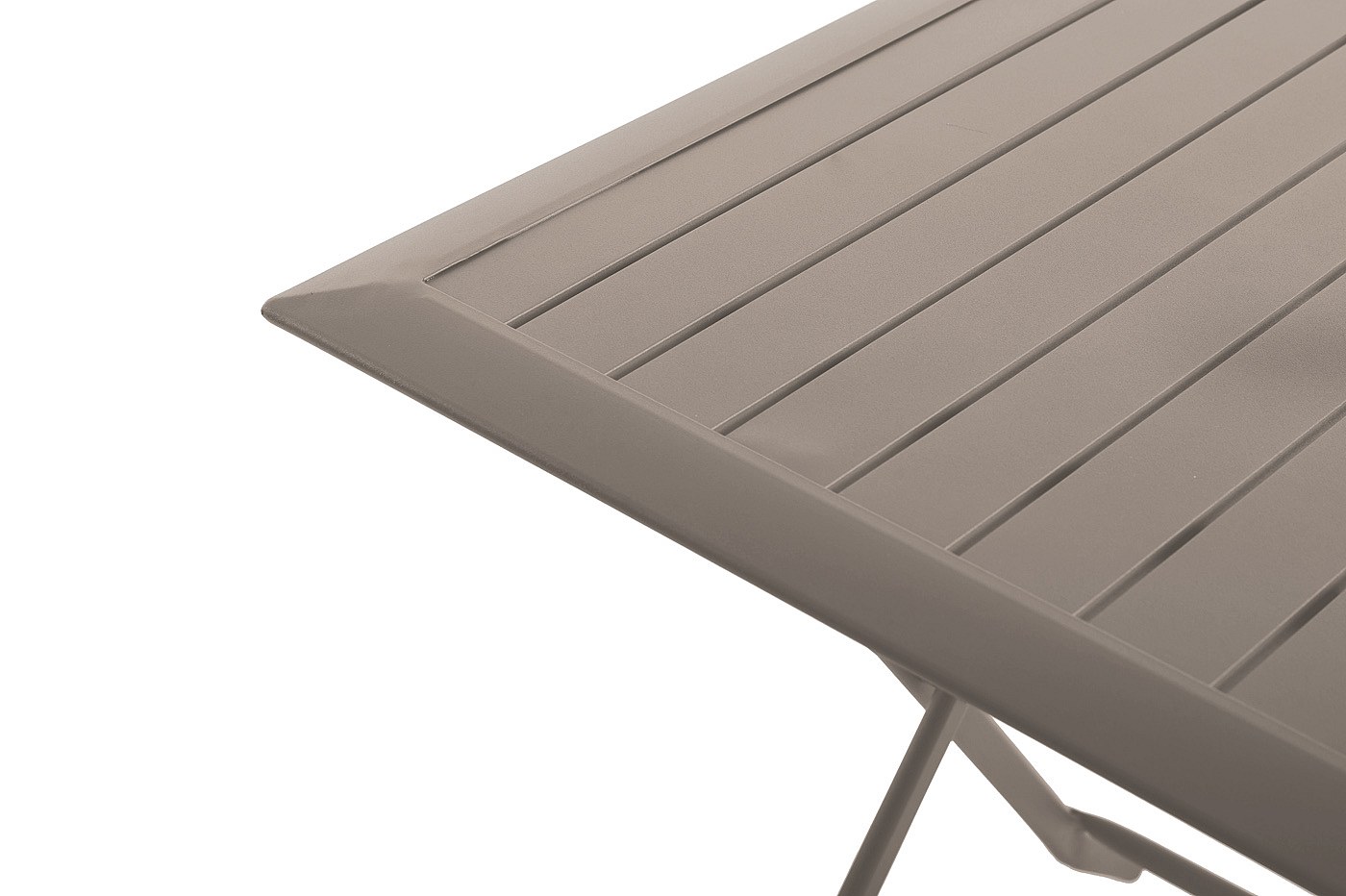 Table Pliante En Aluminium Carrée Coloris Taupe