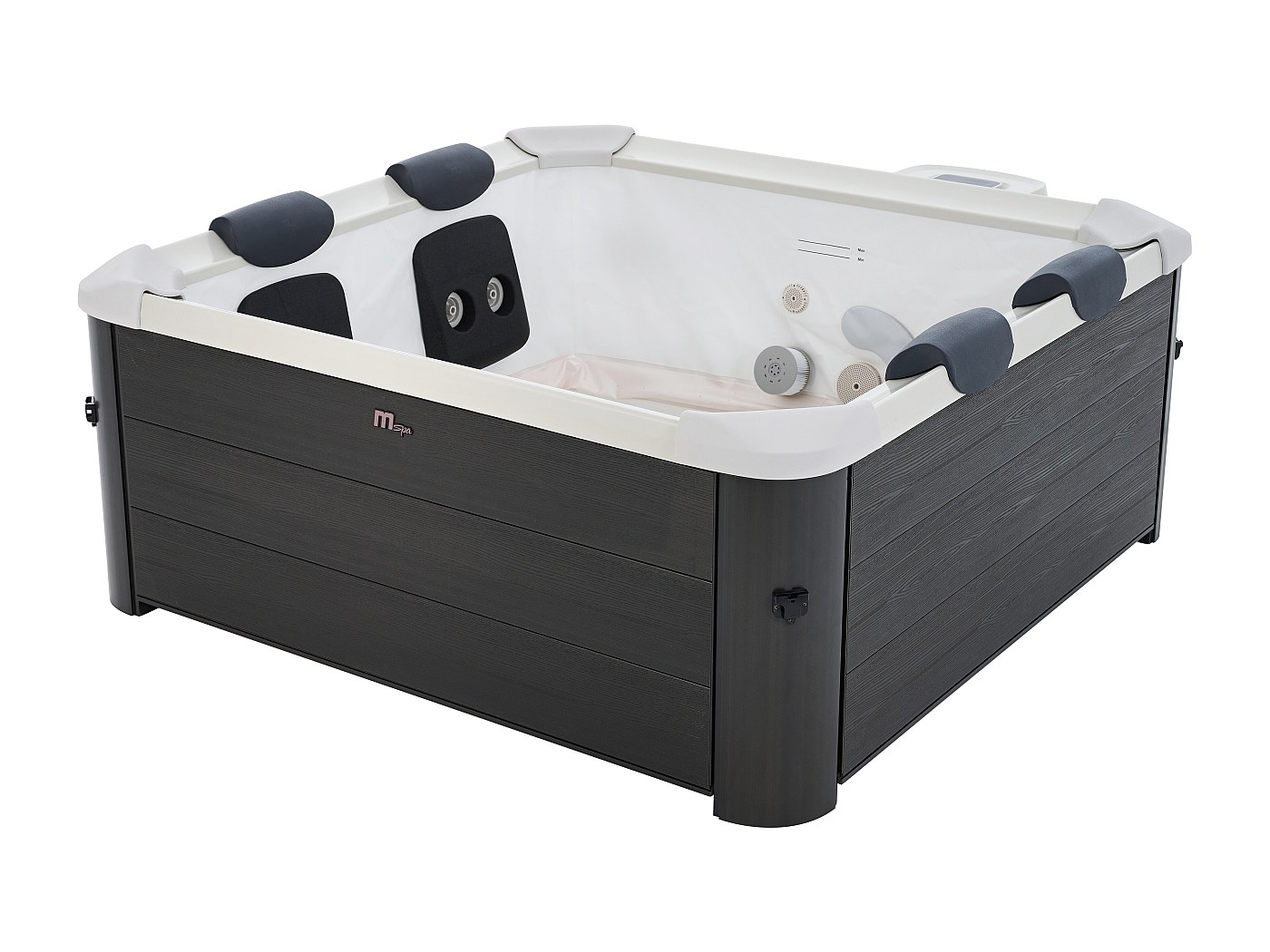 Spa semi-rigide 6 places gris anthracite avec LED, L160 x l160 x H65 cm ...