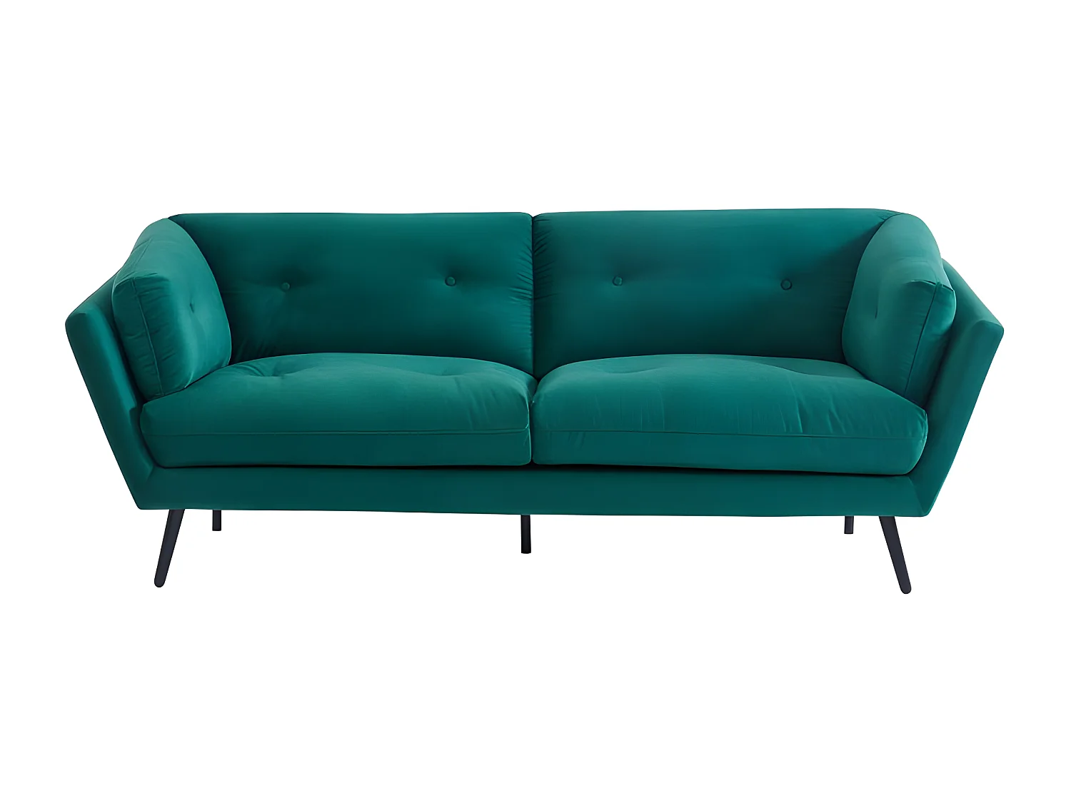 Canapé THELMA en velours vert au style scandinave