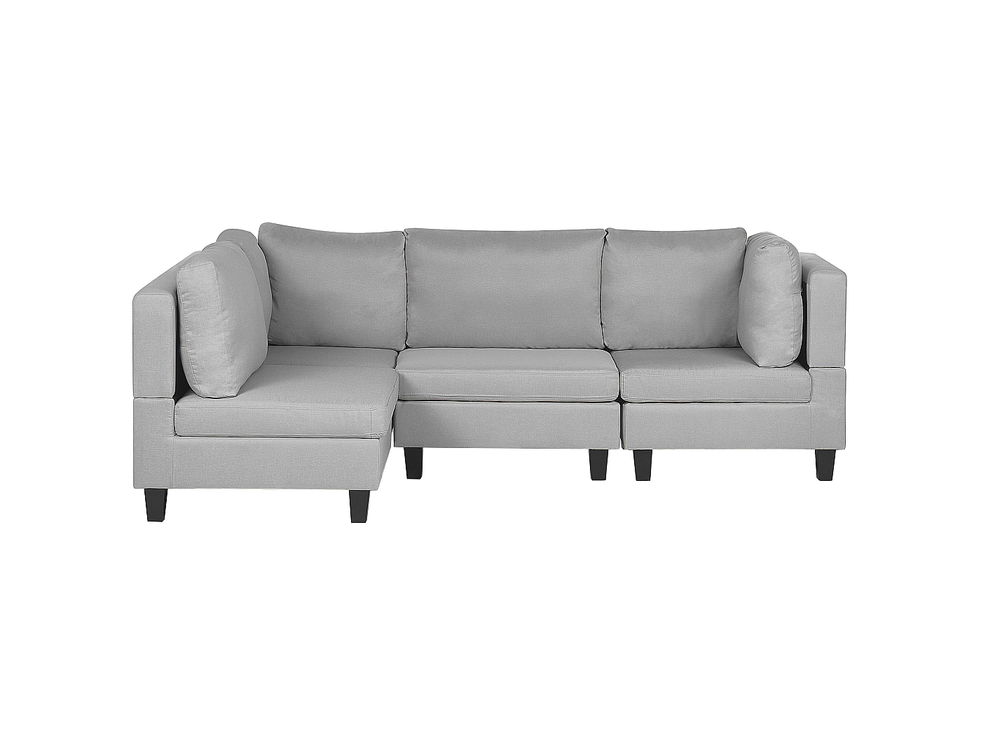 Canapé d'Angle Modulable - Fevik - 4 Modules, en Tissu, Gris Clair