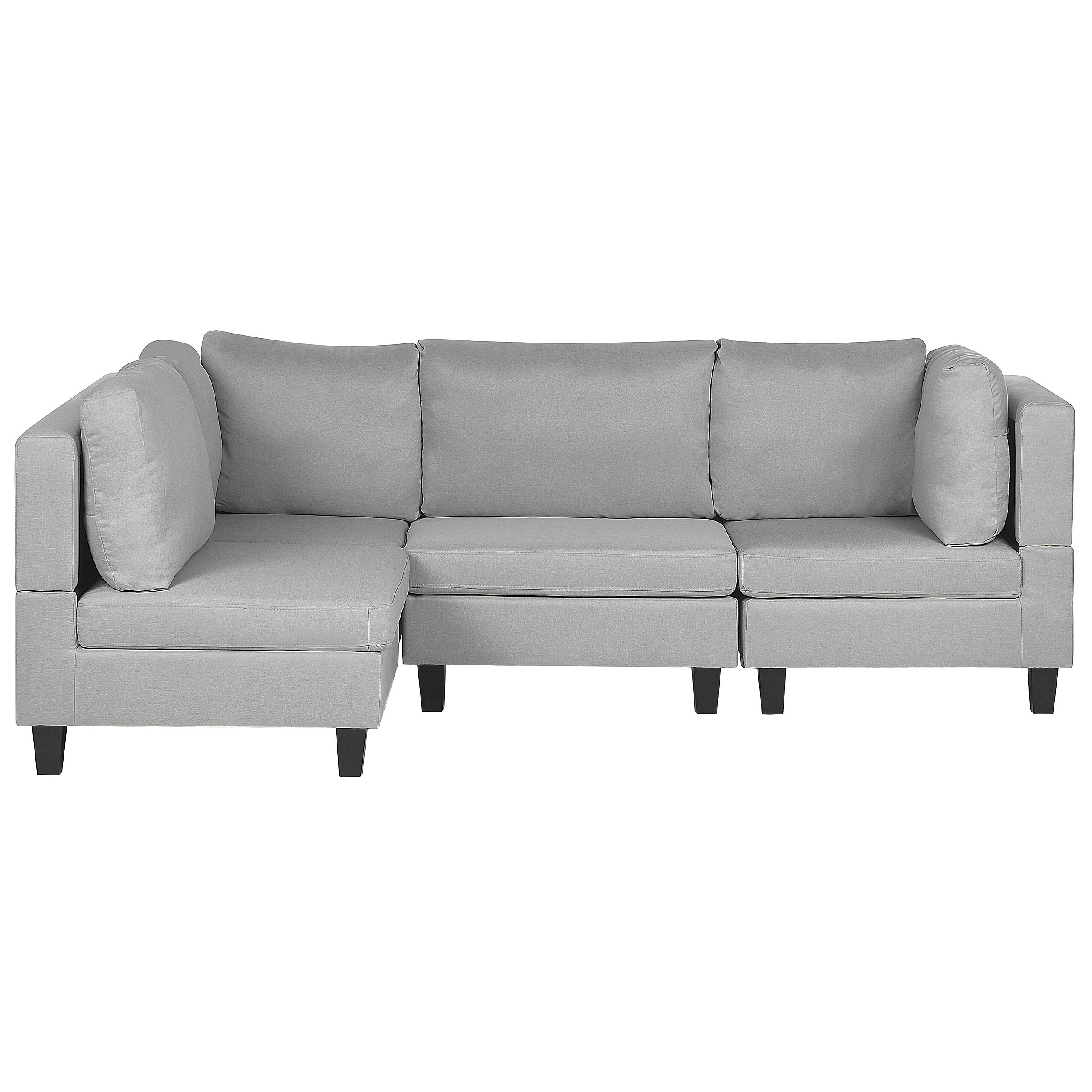 Canapé d'Angle Modulable - Fevik - 4 Modules, en Tissu, Gris Clair