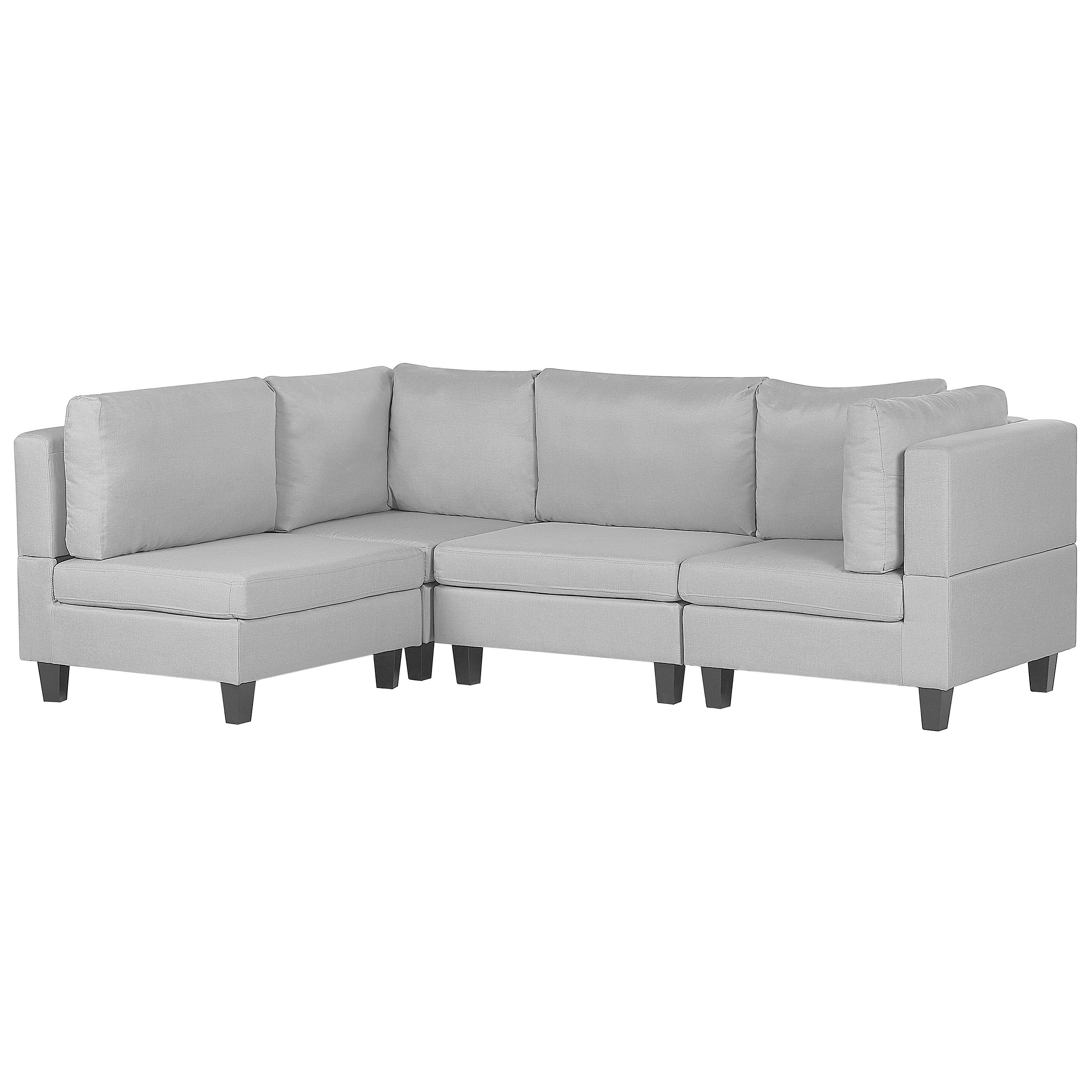 Canapé d'Angle Modulable - Fevik - 4 Modules, en Tissu, Gris Clair