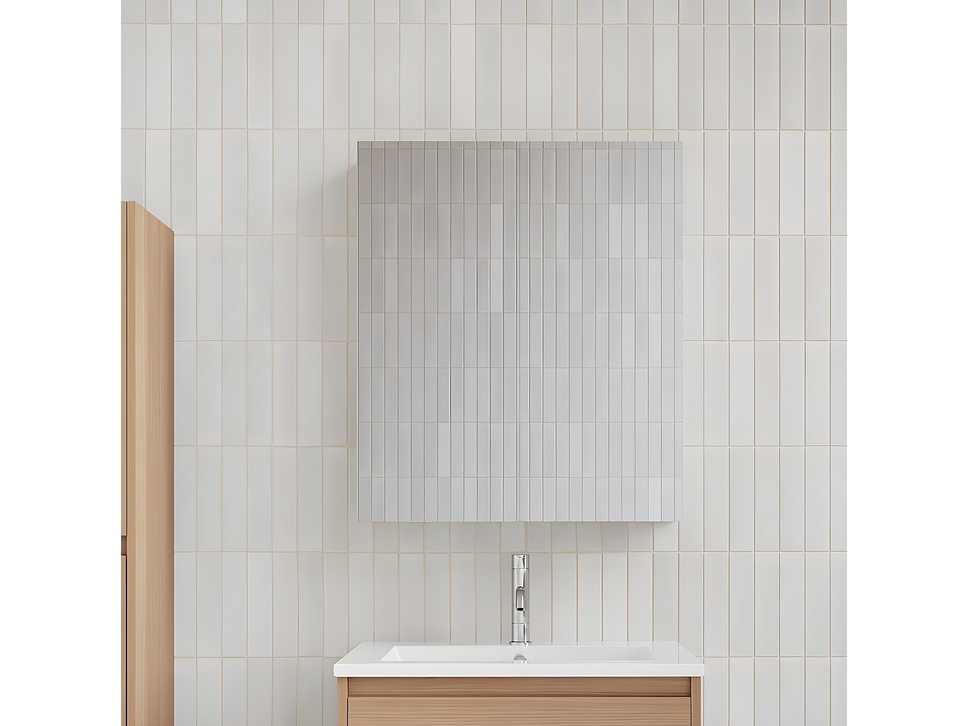 Armario espejo FORTINA ancho 60 cm roble claro