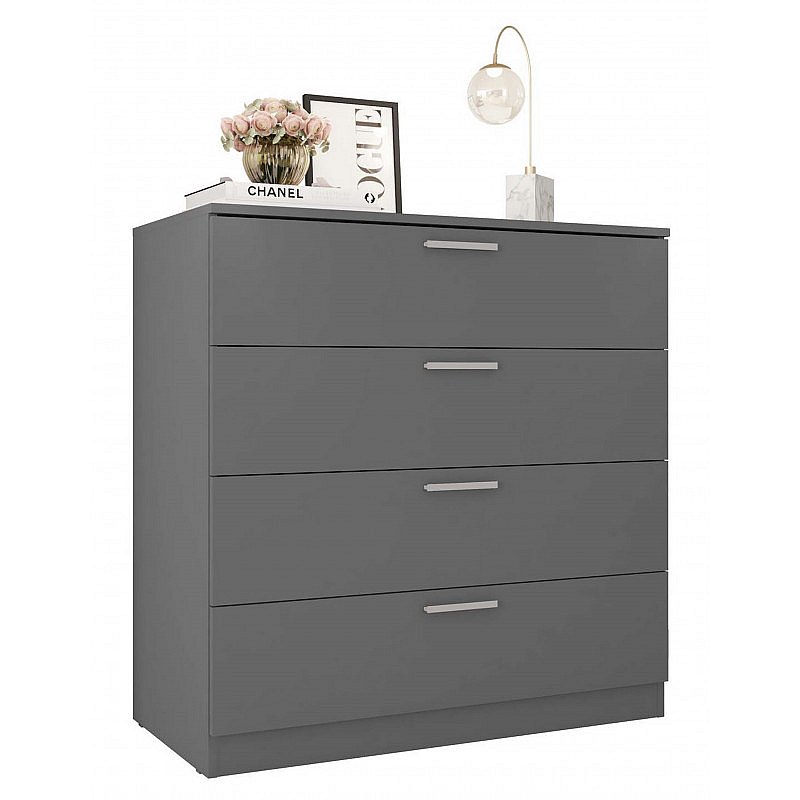 Commode 4 Tiroirs Grise BRIXTON