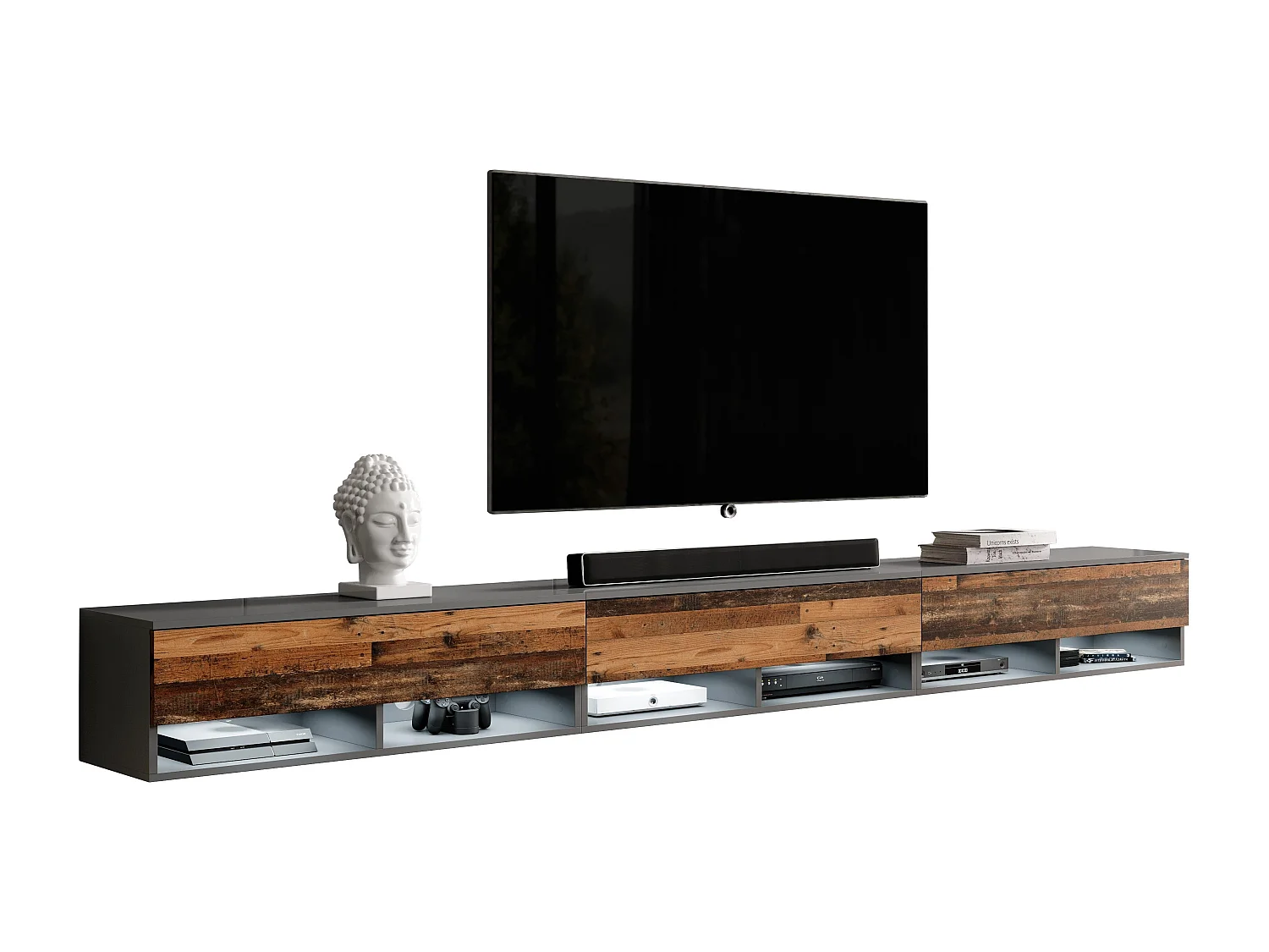 TV Lowboard ALYX 300 Anthrazit/Old wood ohne LED
