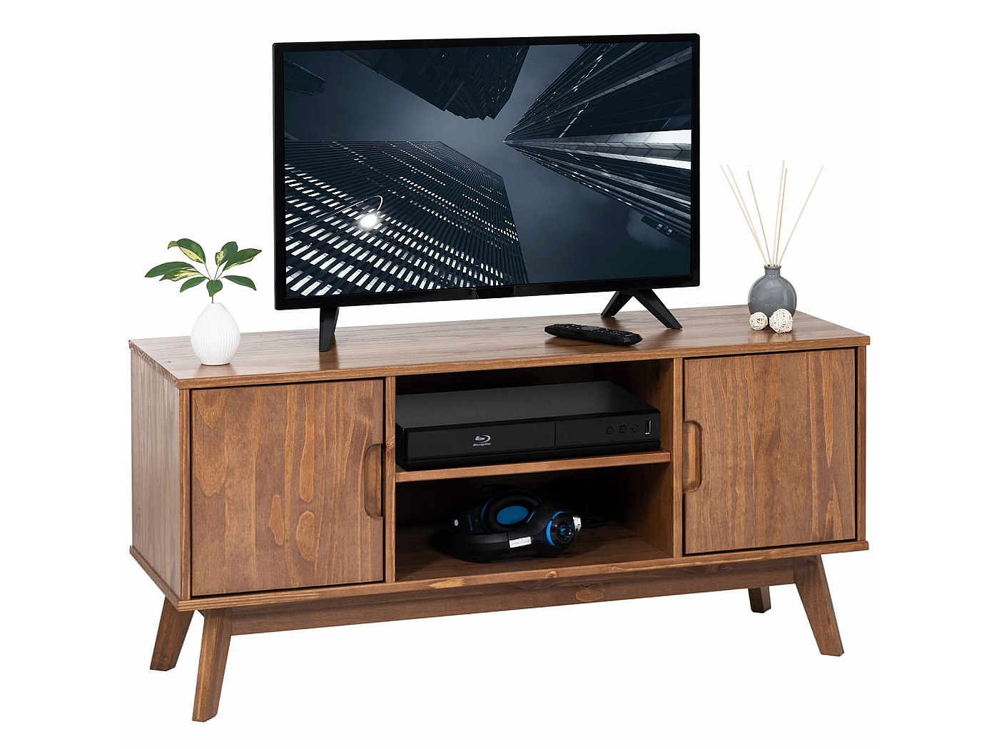 Meuble TV TIVOLI banc télé de 114 cm design vintage scandinave nordique ...