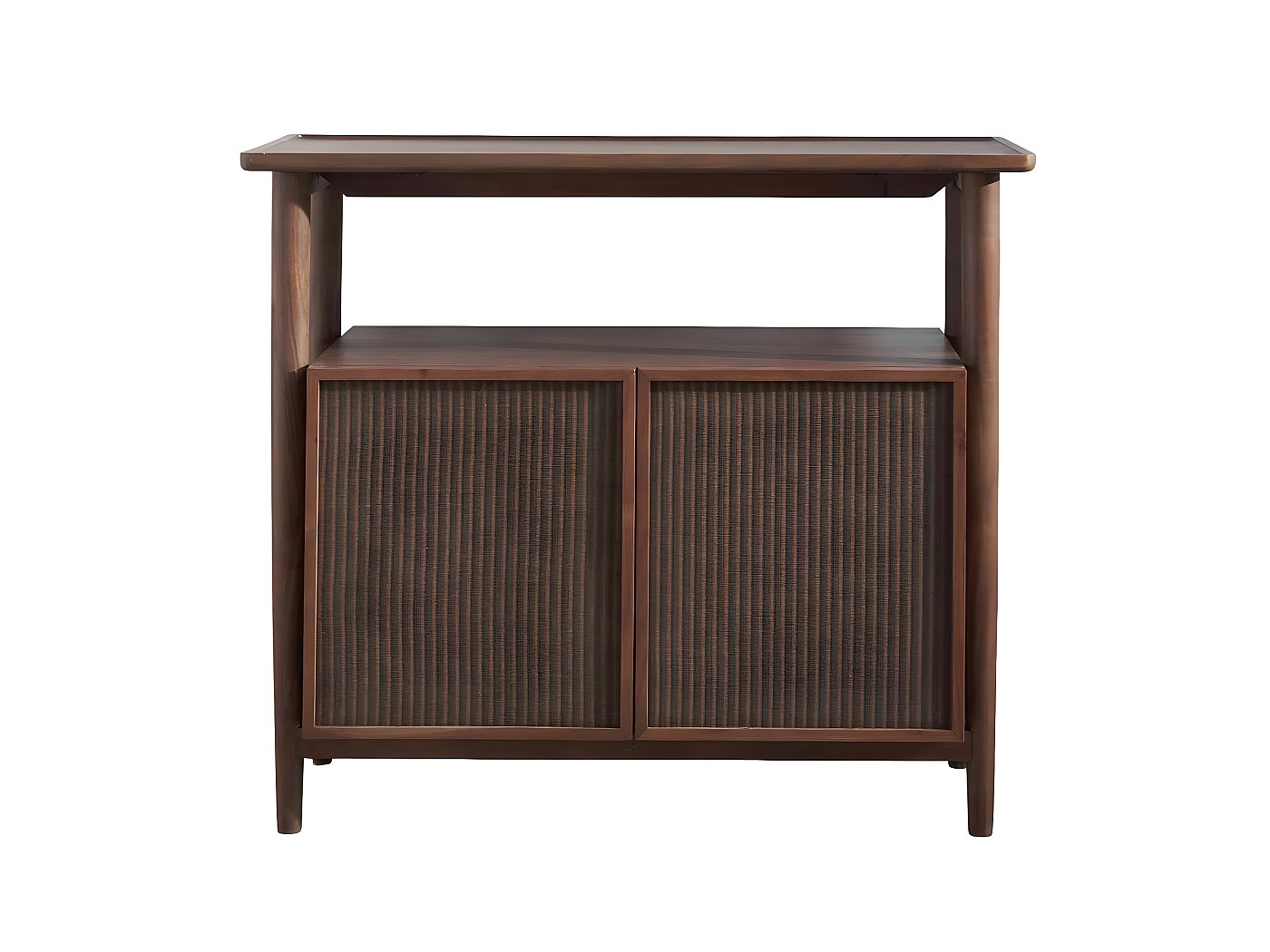 Buffet en acacia massif teinté noyer et tatami Koben