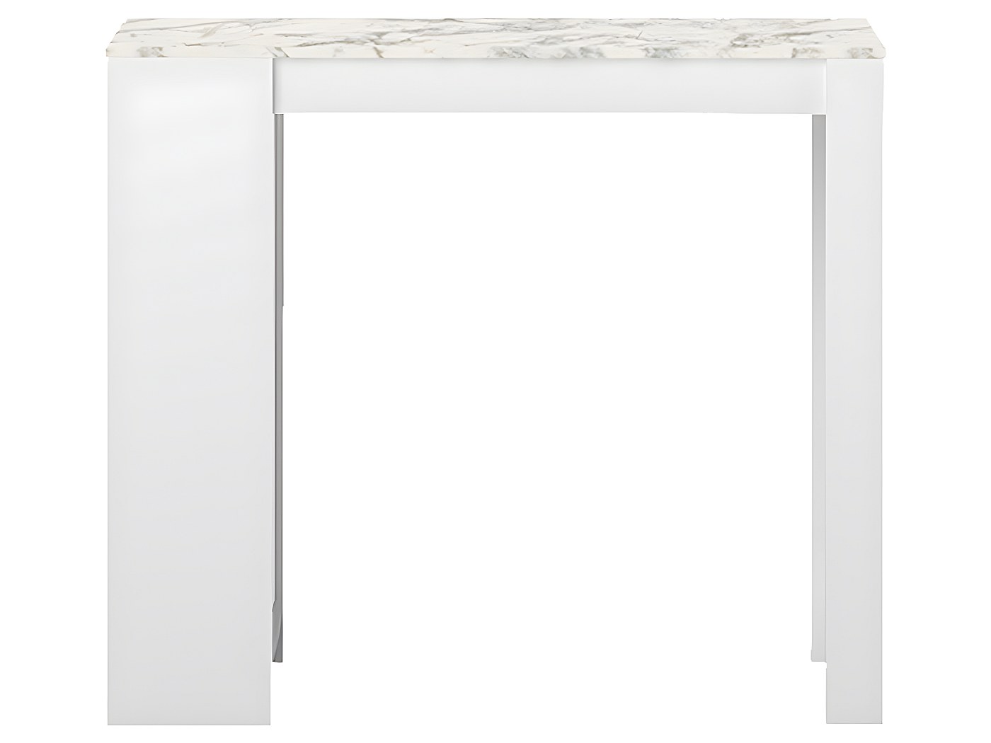 Table bar ARAVIS - blanc et marbre - TEMAHOME