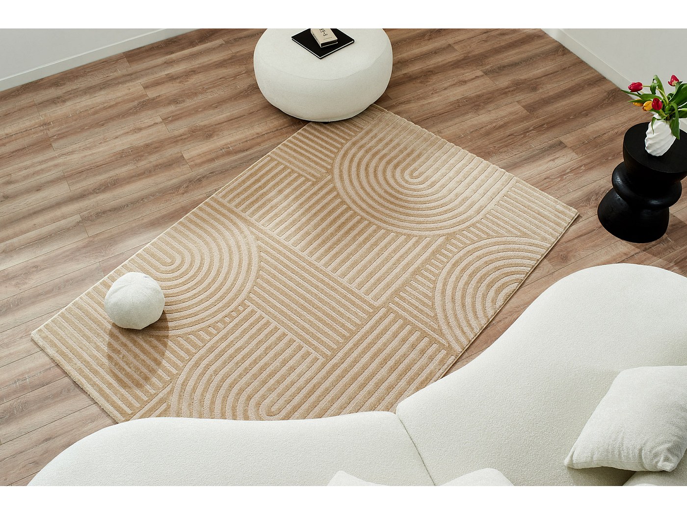 Tapis Graphique - 120x160 - Bianca - Beige
