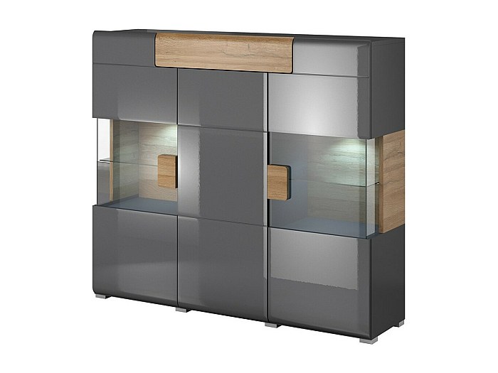 Buffet XL150cm collection OHIO. Éclairage LED intégré. Coloris gris ...