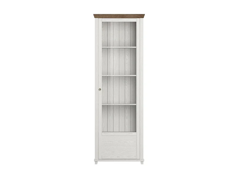 Vitrine 1 porta com LED integrados coleção ASSIA. Cor freixo branco e ...