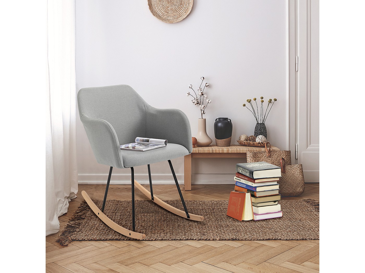 Fauteuil à bascule rocking chair grand confort accoudoirs assise ...