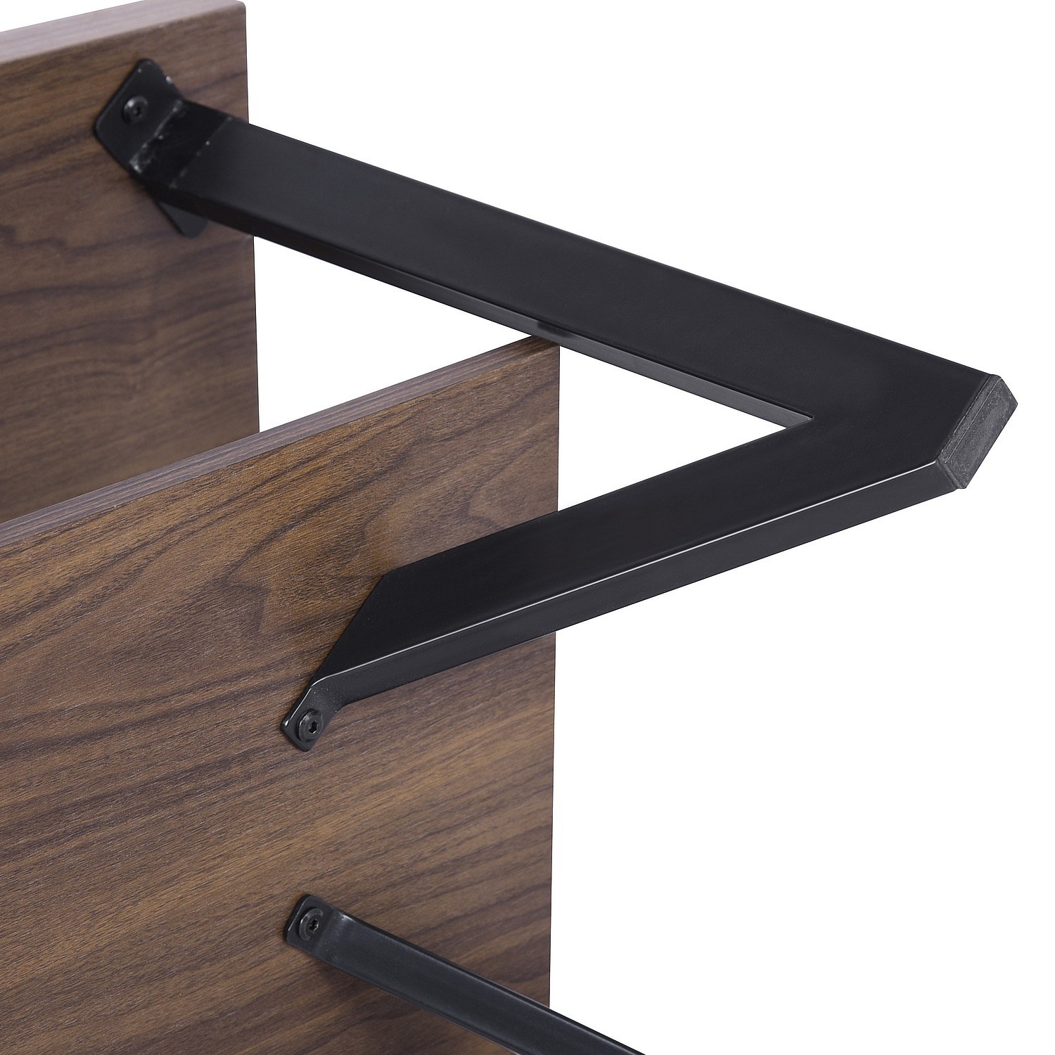 Table basse double couche avec fonction de rangement, style industriel