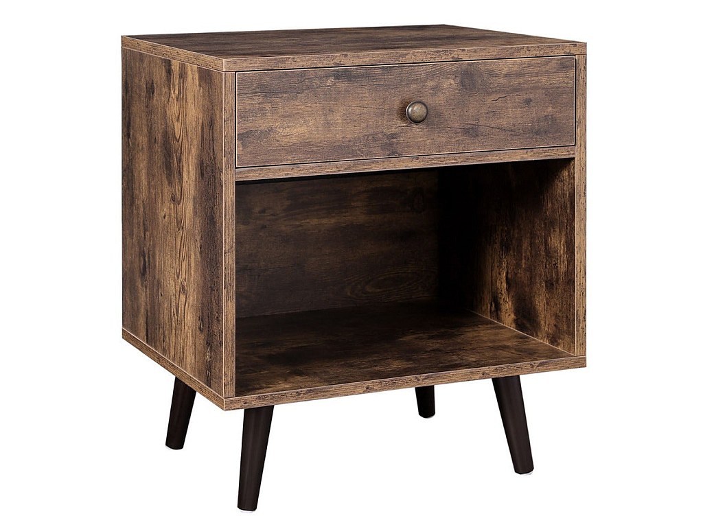 Table de chevet avec 1 tiroir et 1 compartiment ouvert table de nuit ...