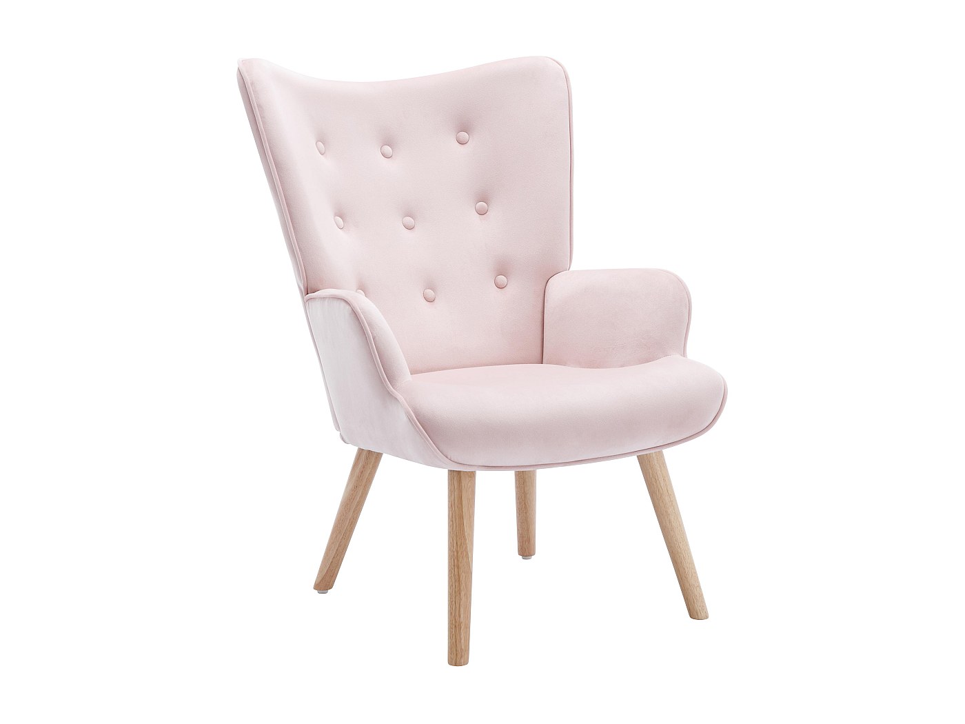 Fauteuil en velours rose au style scandinave VATELY