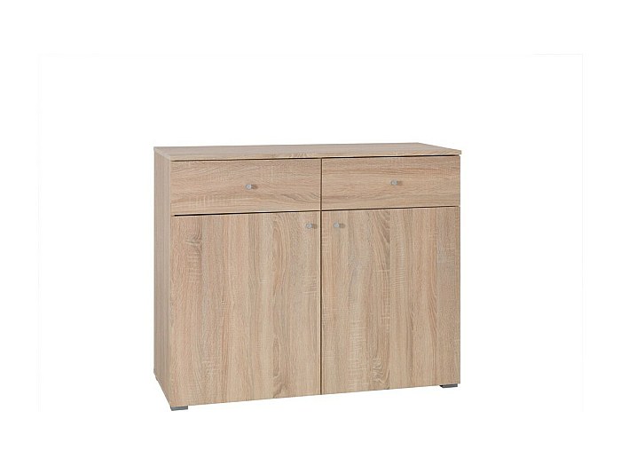 Comò MAXIM colore rovere chiaro - 2 porte e 2 cassetti