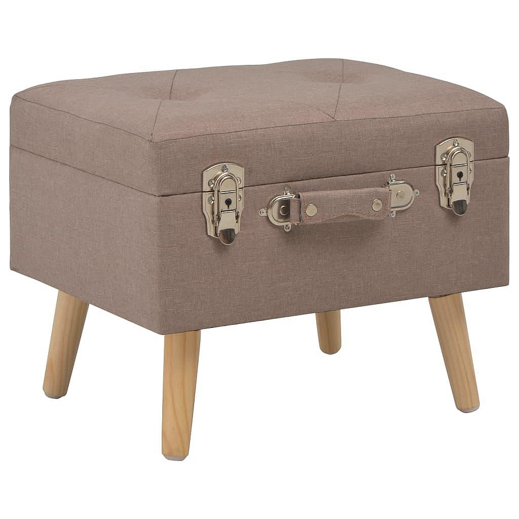Banquette pouf tabouret meuble tabouret de rangement 40 cm marron tissu ...