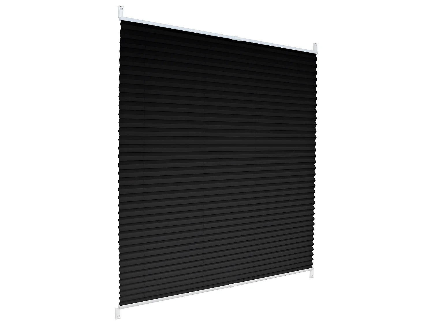 Klemmfix aveugle plissé sans perçage, 60x150 cm, noir