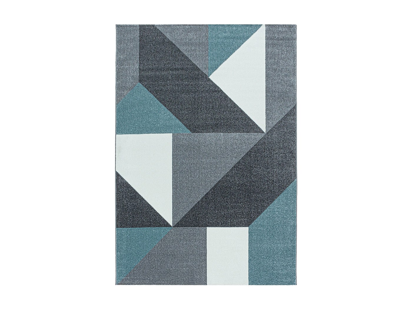 GEO Line - Tapis géométrique à poils ras - Bleu 080 x 250 cm