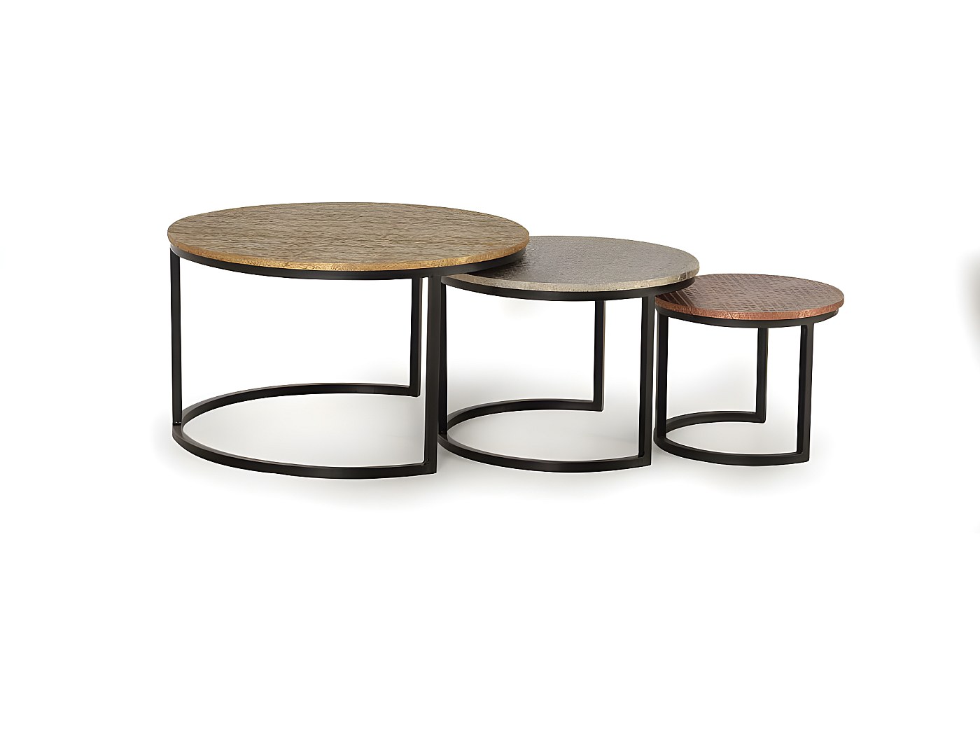 Ensemble de 3 tables basses 44x75x75 cm