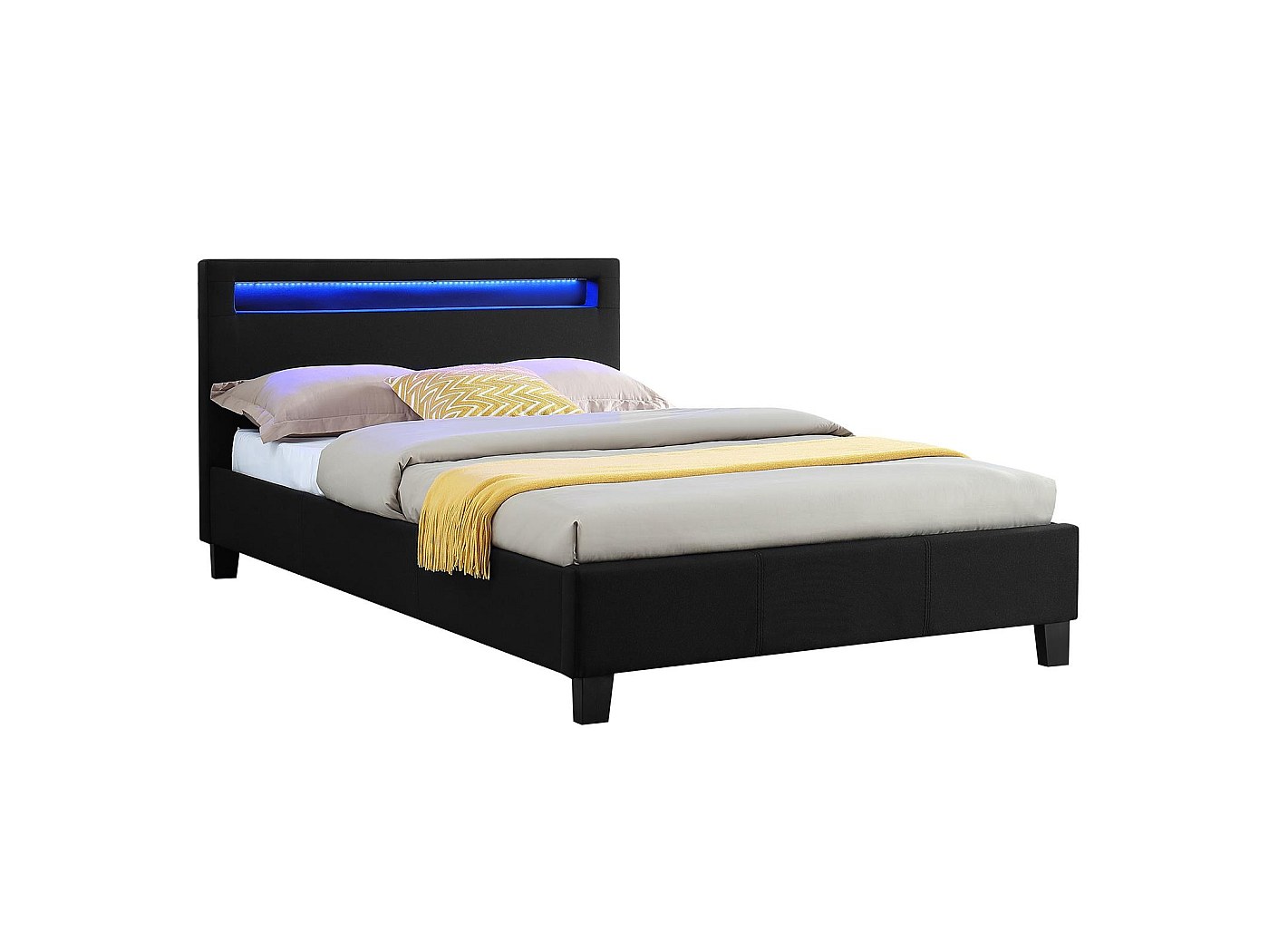 Lit simple pour adulte MARISELA avec sommier 120x190 cm 1 place et demi ...