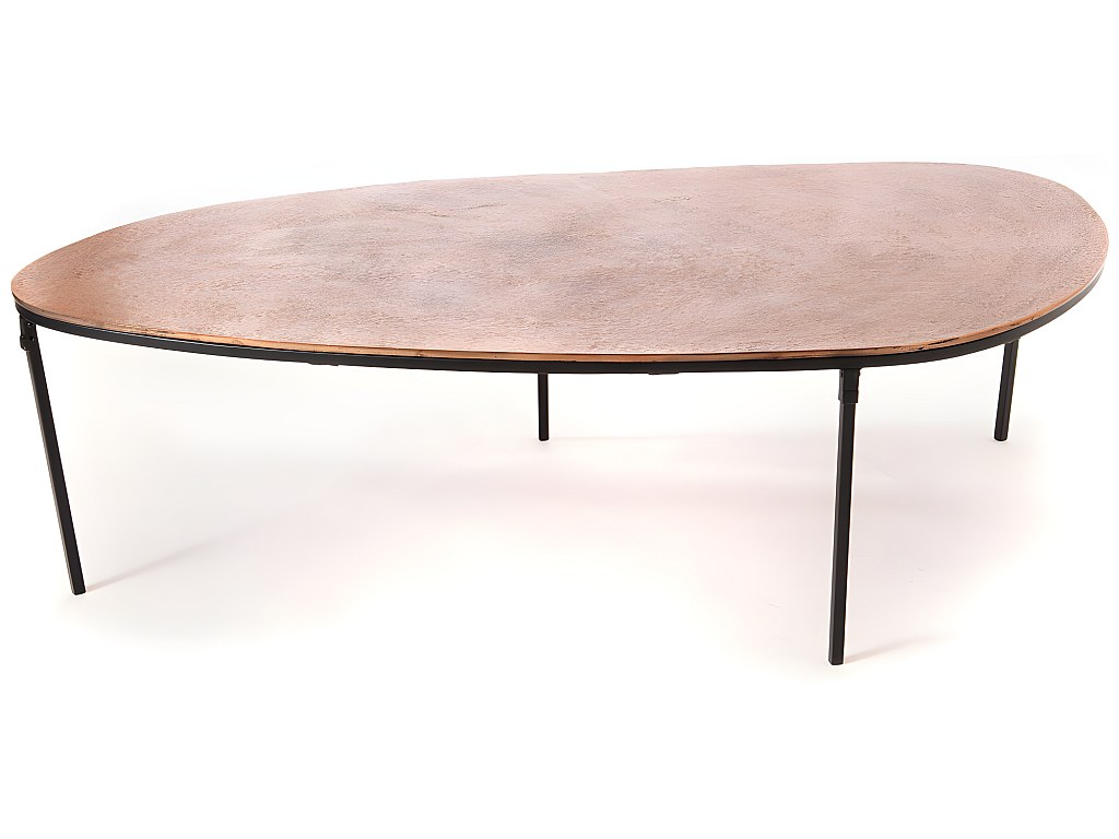 Table basse galet cuivre