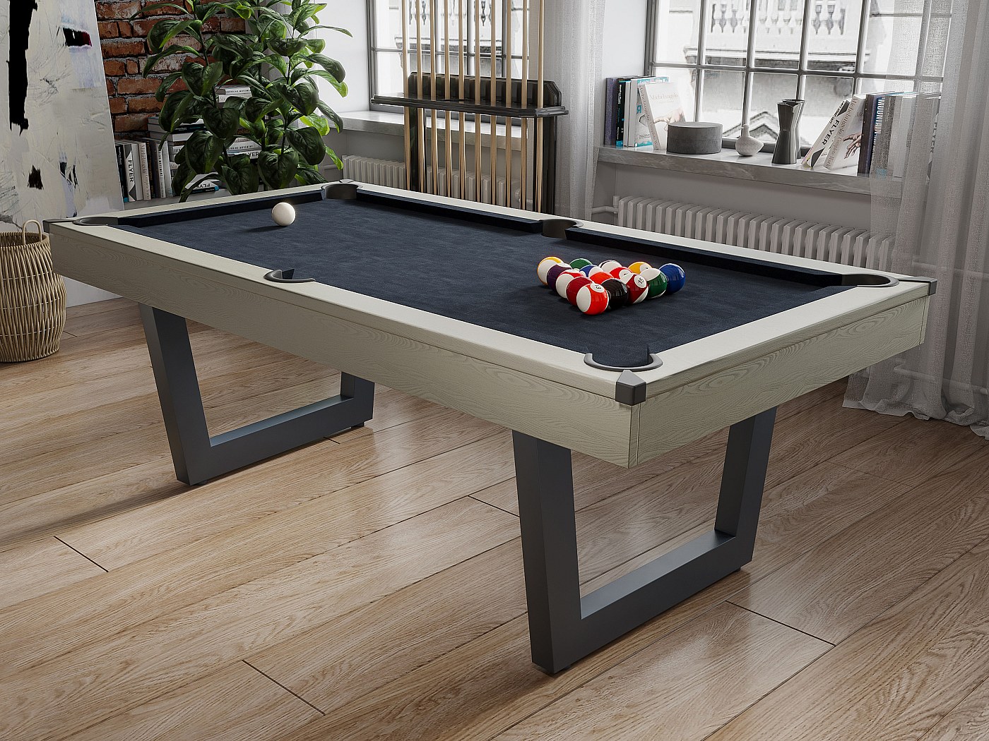 Table transformable Billard & Ping-pong, coloris naturel clair et noir ...
