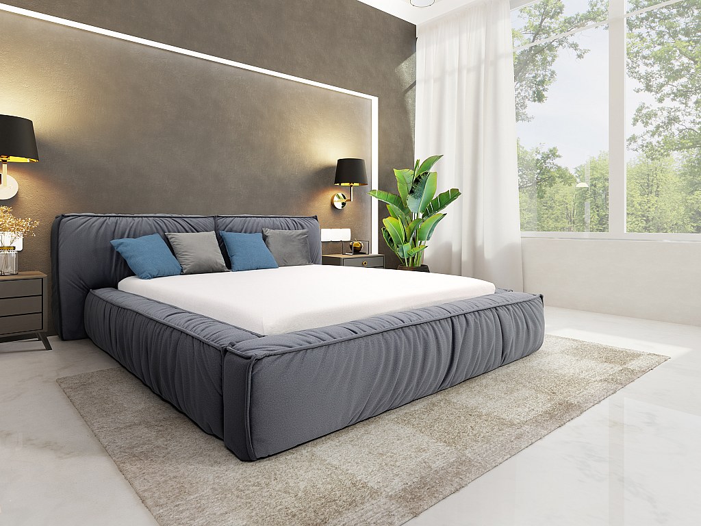 Letto contenitore 180x200 cm grigio