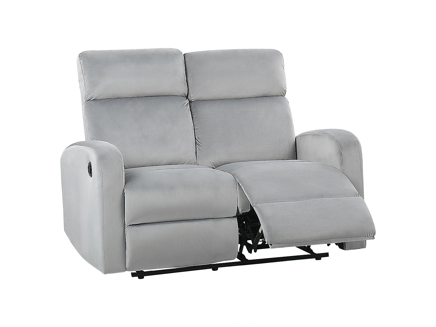 Sofá 2 plazas reclinable eléctrico de terciopelo gris claro VERDAL