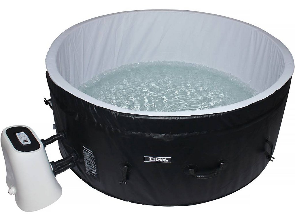 Spa semi rigide en PVC "Antibes" semi rigide - 4 places - Noir / Blanc