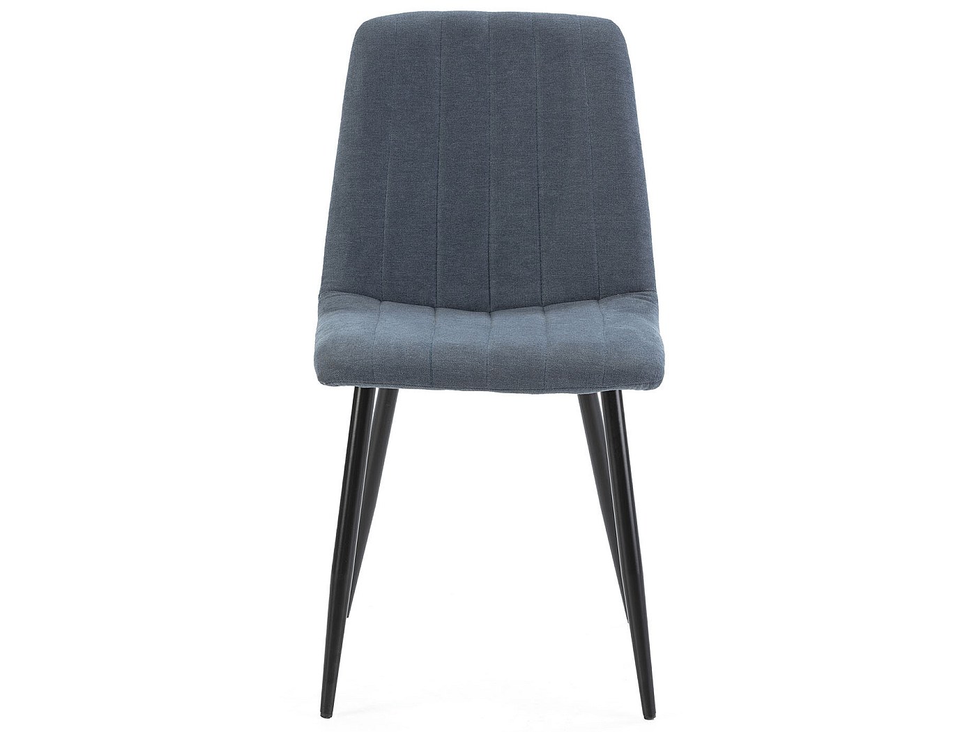 Set van 4 stoelen Sagi bekleed met blauwe stof.