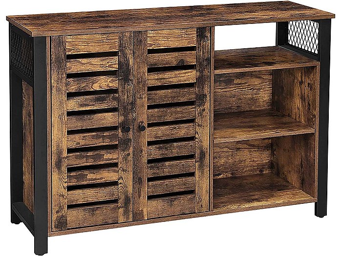 Buffet "Lowell" - 110 x 33 x 75 cm - Marron rustique/noir