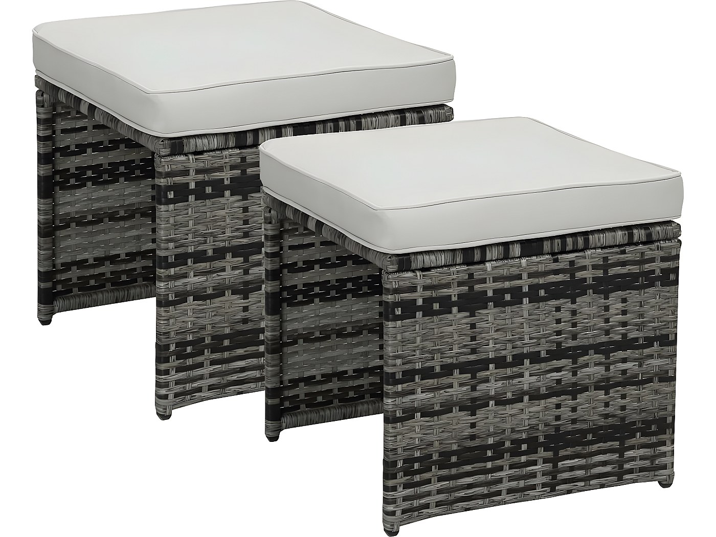 2er-Set Sitzpuffs Chicago - "Florida" - Grau