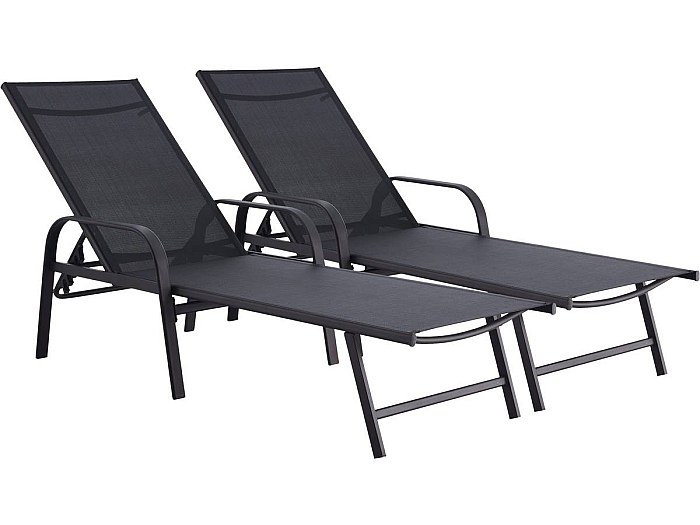 Set van 2 Ligbedden van metaal "Farniente" - Zwart voor een ...