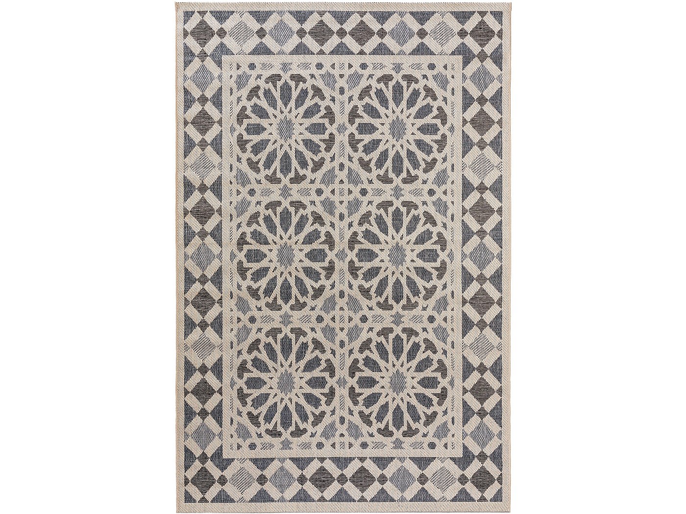 Tapis d'extérieur & intérieur River Beige/Bleu 100x150 cm