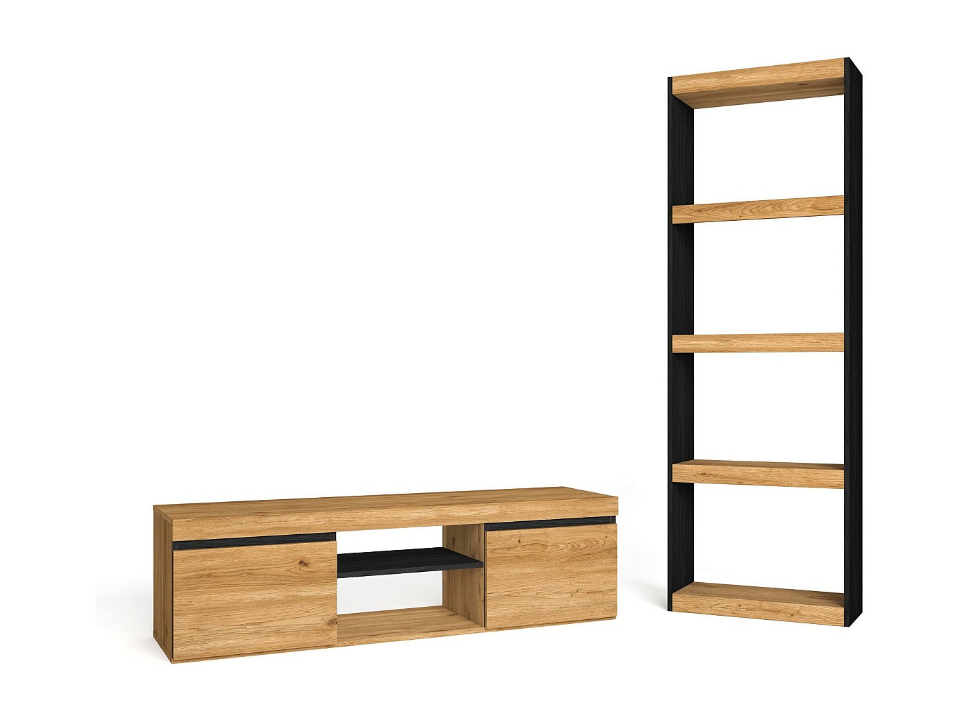 Set NATURALE - Unidade de Tv140 e Biblioteca / Estante TOTEM cor ...