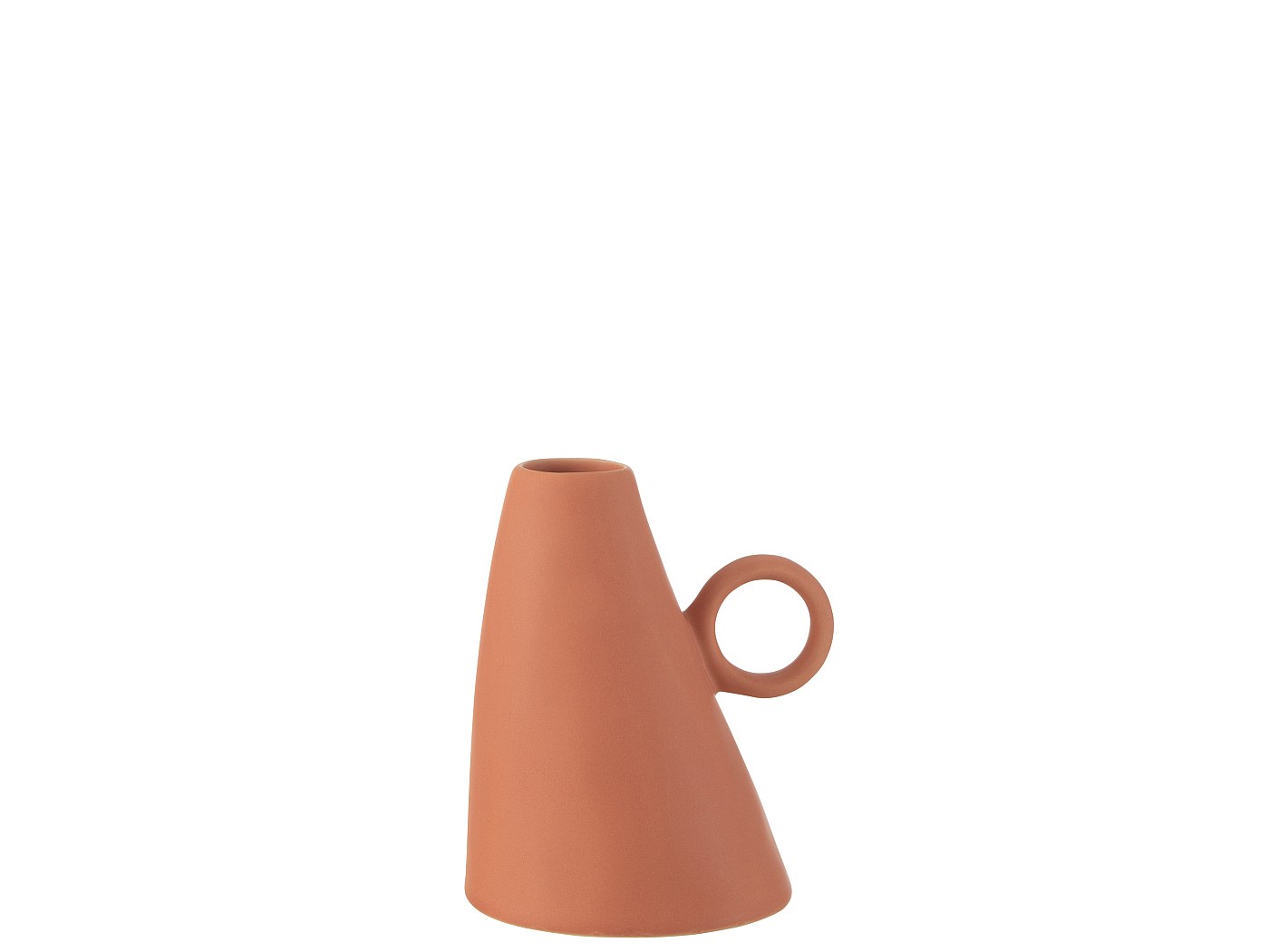 Vase incline ceramique orange H. 17cm
