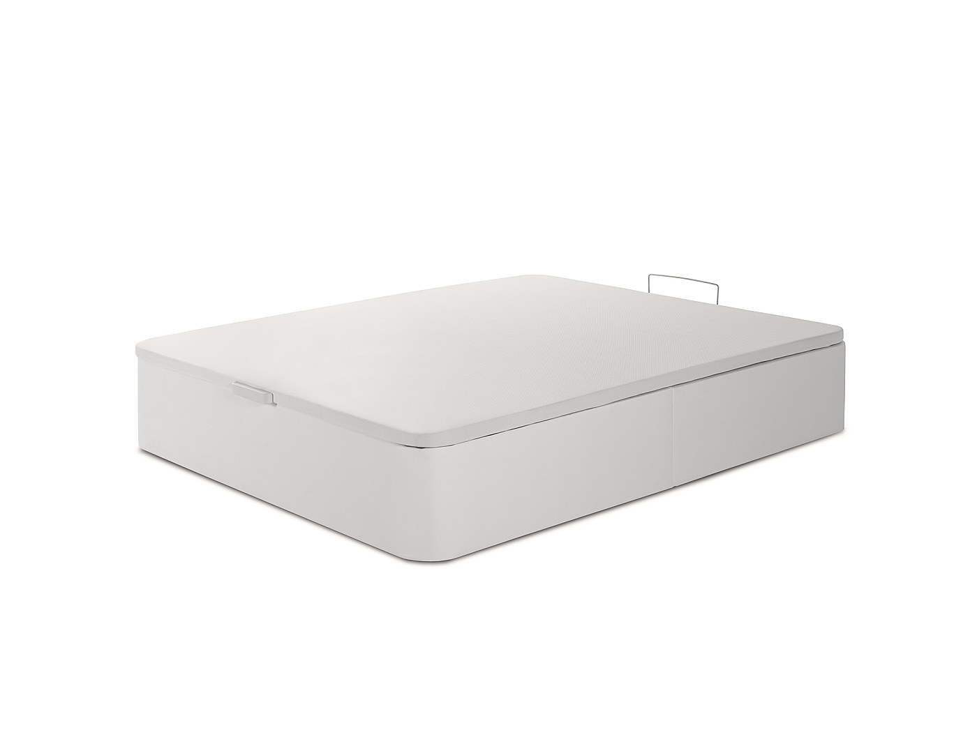 Canapé abatible Space 150x190 cm, Piel sintética Color Blanco, 36 cm Altura