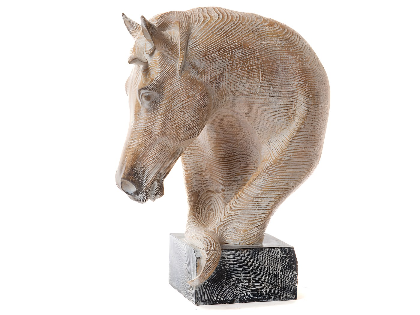 Tête de cheval sur socle nature