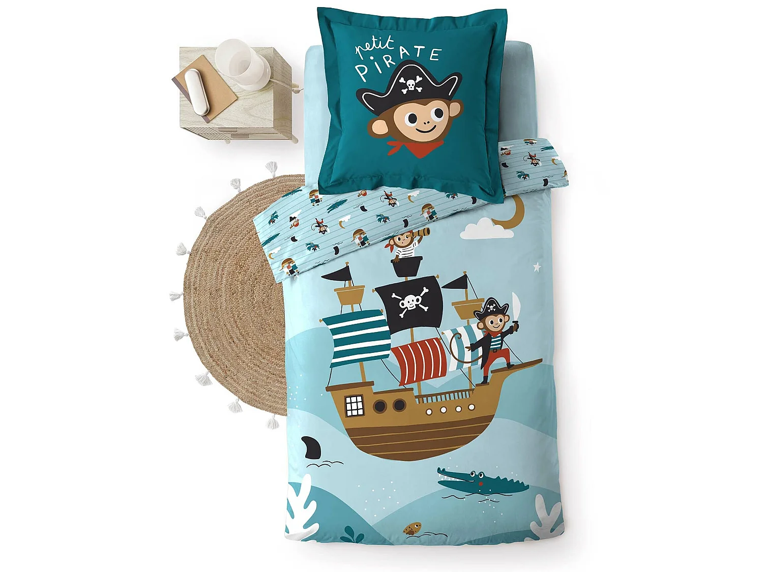 Housse de couette Moussaillon et pirate 140 x 200 cm