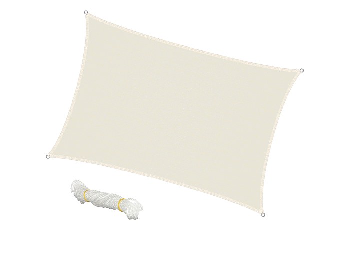 Toldo vela protección solar UV rectángulo 4x6m crema ECD Germany