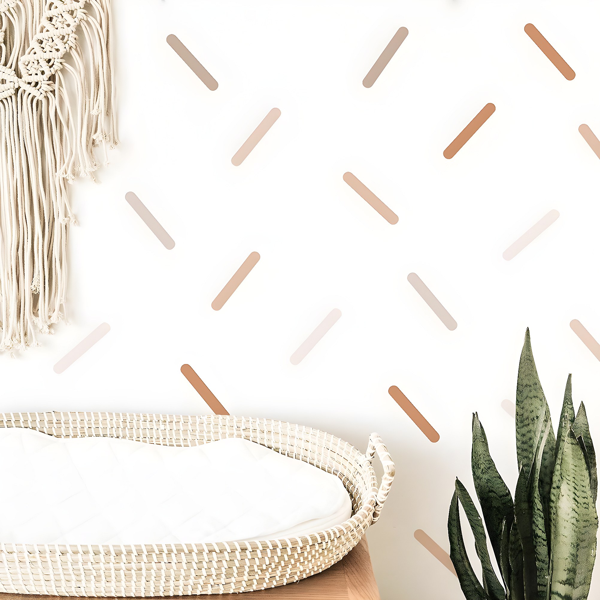 Stickers muraux en vinyle confetti marron et beige