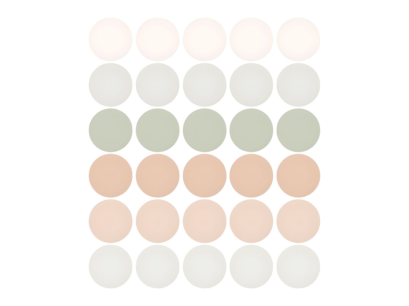 Stickers muraux en vinyle rondes vert et beige