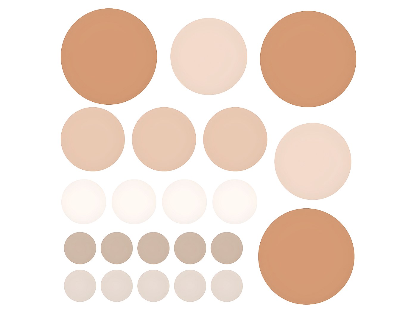 Stickers muraux en vinyle rondes mix marron et beige