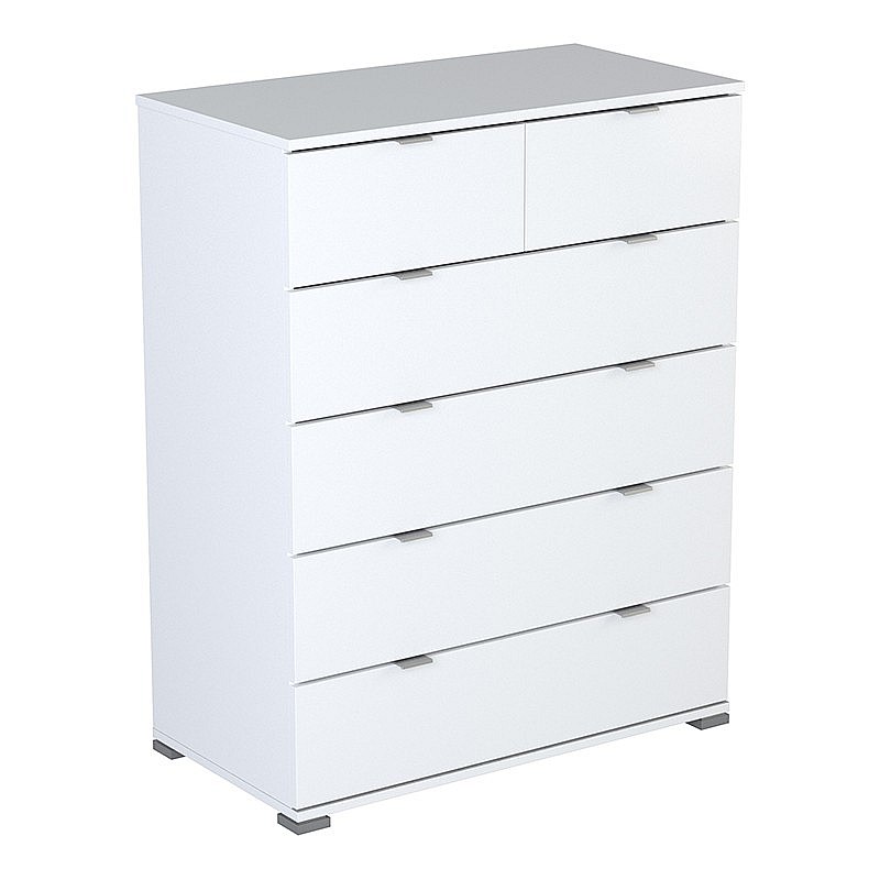 Commode 4+2 tiroirs blanche Perfect - Blanc