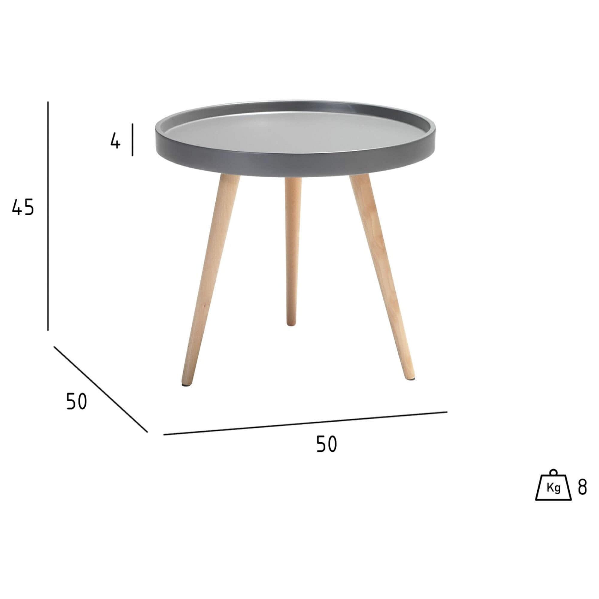 Rond Table Basse Opus Gris ø50 cm