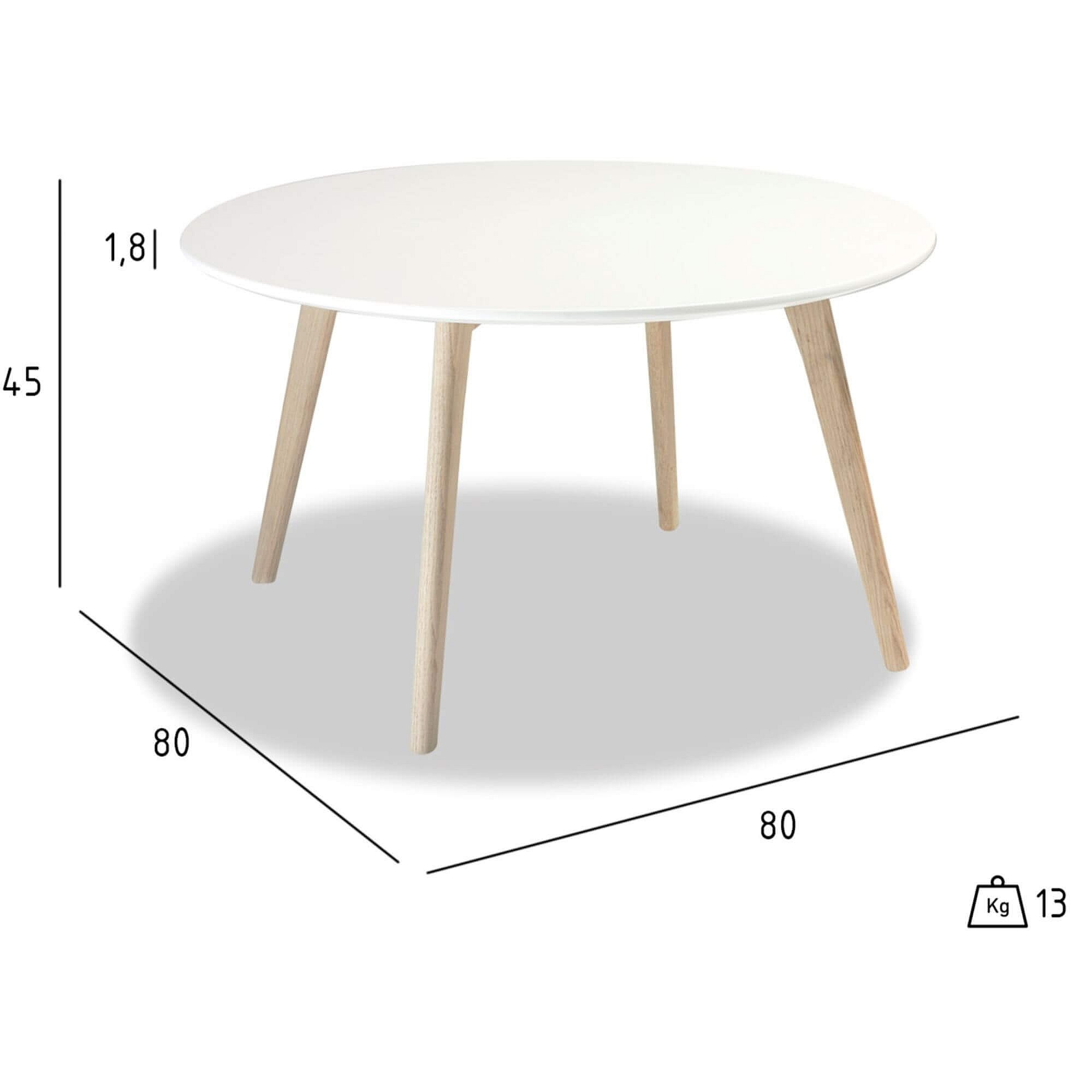 Rond Table Basse Life Blanc ø80 cm