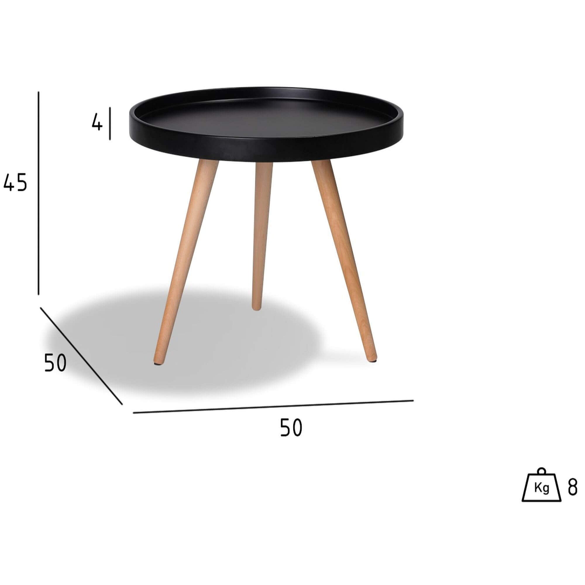 Rond Table Basse Opus Noir ø50 cm